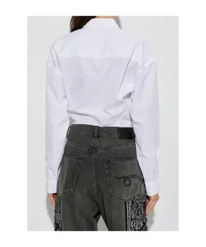 R13 Long Sleeve Collared Shirt With Chest Pocket
