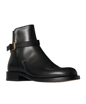 THE ROW Nobilis Buckle Leather Ankle Boots