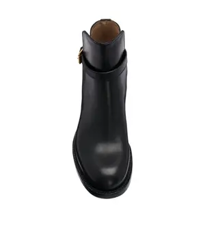 THE ROW Nobilis Buckle Leather Ankle Boots