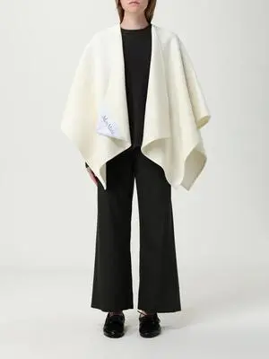 Max Mara Serra Asymmetrical Logo Patch Cape - No