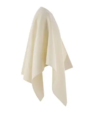 Max Mara Serra Asymmetrical Logo Patch Cape - Nude