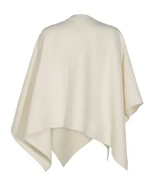 Max Mara Serra Asymmetrical Logo Patch Cape - Nude