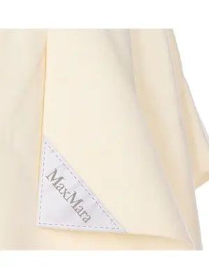 Max Mara Serra Asymmetrical Logo Patch Cape - Nude