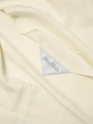 Max Mara Serra Asymmetrical Logo Patch Cape - Nude
