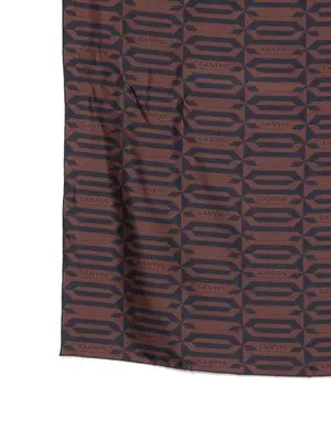 LANVIN Geometric-pattern Silk Scarf - Red