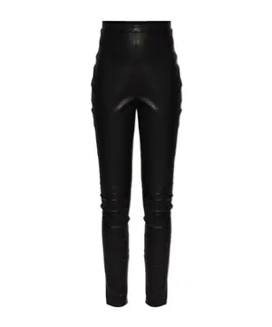 Balmain High-waisted Skinny Trousers With Gold Back Zipper