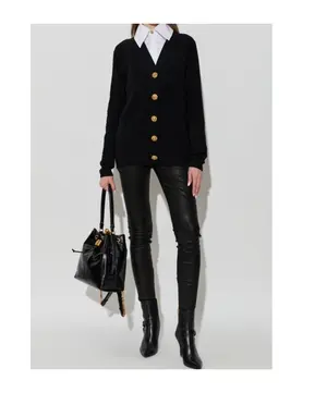Balmain High-waisted Skinny Trousers With Gold Back Zipper
