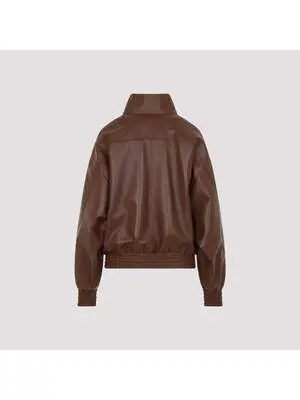 Balenciaga High Collar Zip-up Jacket - Chestnut