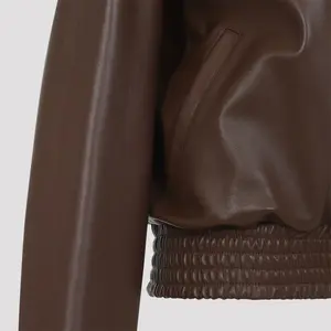 Balenciaga High Collar Zip-up Jacket - Chestnut