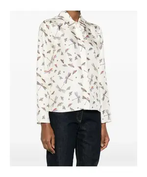 Gucci Printed Silk Long Sleeve Shirt