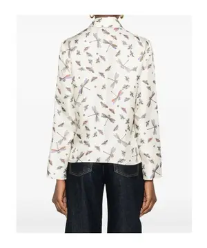 Gucci Printed Silk Long Sleeve Shirt