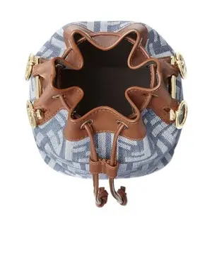 Fendi Mon Tresor Ff Jacquard Mini Bucket Bag - Blue
