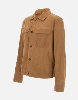Hugo Boss Perforated Suede Button-up Jacket