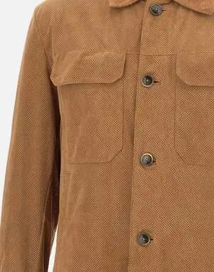 Hugo Boss Perforated Suede Button-up Jacket