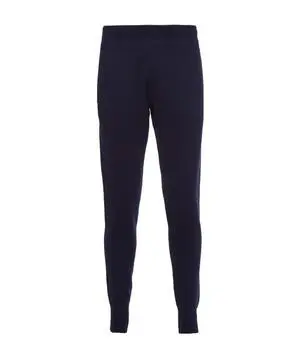 Prada Logo Patch Knitted Track Pants - Blue