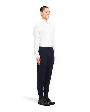 Prada Logo Patch Knitted Track Pants - Blue