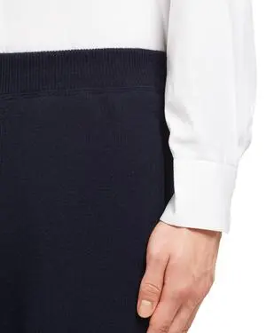 Prada Logo Patch Knitted Track Pants - Blue