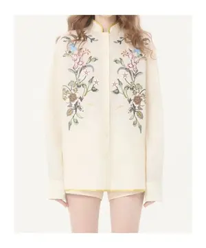 Valentino Garavani Embroidered Band Collar Shirt