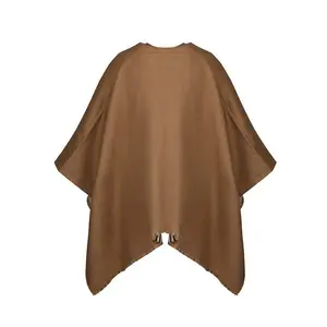 Burberry Icon Stripe Detail Wool Cape - No