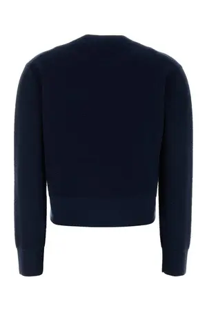 Tory Burch Logo Crew Knitted Sweater - Navy Blue