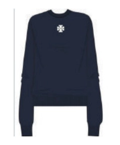 Tory Burch Logo Crew Knitted Sweater - Navy Blue