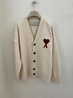 AMI Paris De Coeur V-neck Cardigan