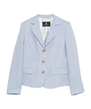 Etro V-neck Linen Blazer