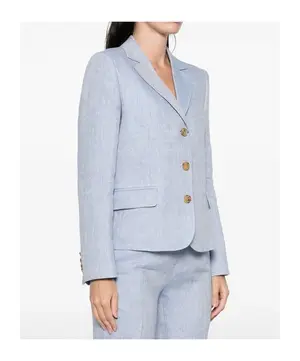 Etro V-neck Linen Blazer