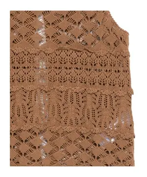 SEMICOUTURE Openwork Knit Top - Brown