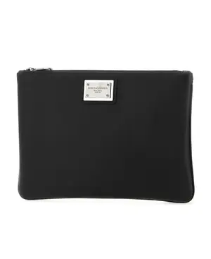 Dolce & Gabbana Logo Plaque Zip-up Clutch Bag