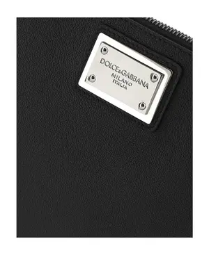 Dolce & Gabbana Logo Plaque Zip-up Clutch Bag