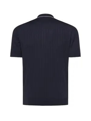 Eleventy Zip Polo Knitted Sweater - Black