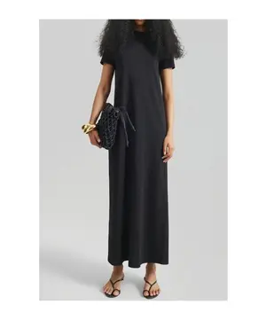 THE FRANKIE SHOP Maxi Dress With Round Neck And Short Sleeves