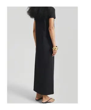 THE FRANKIE SHOP Maxi Dress With Round Neck And Short Sleeves
