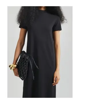 THE FRANKIE SHOP Maxi Dress With Round Neck And Short Sleeves