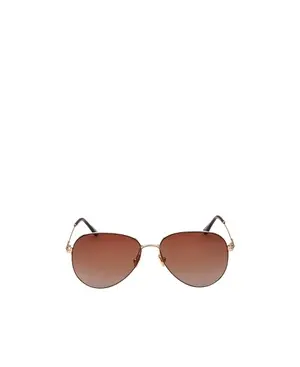 TOM FORD Oval Frame Sunglasses - Brown