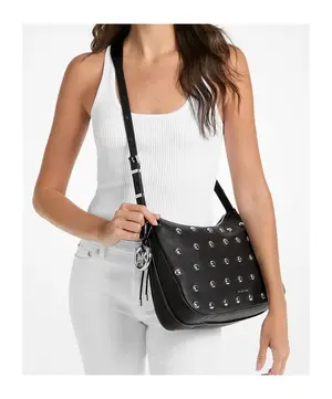 Michael Kors Medium Studded Shoulder Bag - Black