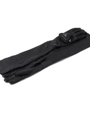 Prada Triangle-logo Zipped Pouch Long Gloves