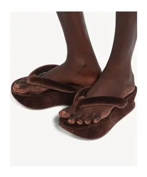 Balenciaga Gaeta Thong Platform Sandals - Mocha