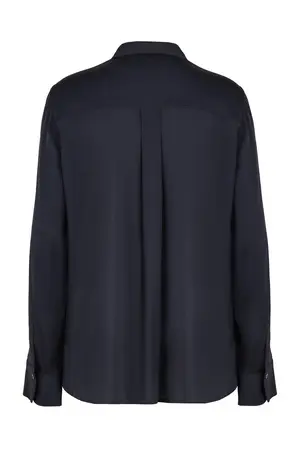 Vince Slim Fitted Buttoned Blouse - Navy Blue
