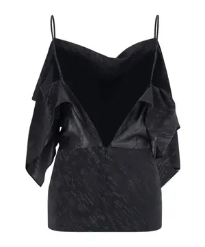 MAISON MARGIELA Asymmetrical Cowl Neck Top - Anthracite