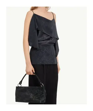 MAISON MARGIELA Asymmetrical Cowl Neck Top - Anthracite