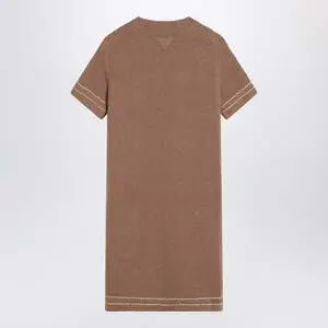 Prada Short Sleeve Crewneck Mini Dress With Pockets