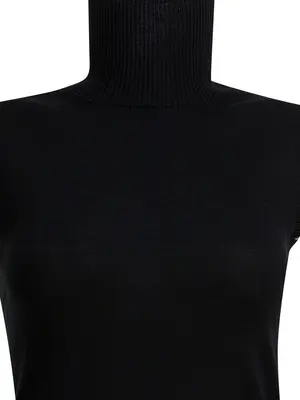 Sportmax Sleeveless Turtleneck Fine Wool Jumper - Black