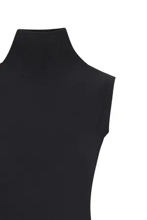 Sportmax Sleeveless Turtleneck Fine Wool Jumper - Black