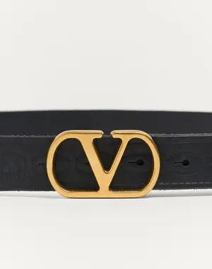 Valentino Garavani 30mm Vlogo Signature Leather Belt
