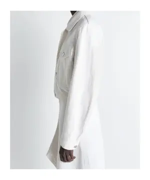 LEMAIRE Cropped Denim Jacket - Milk