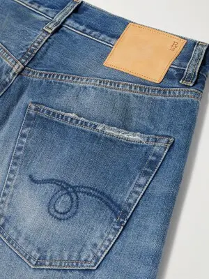 R13 Cuffed X-boyfriend Distressed Wide-leg Jeans