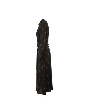 TWINSET Printed Belted Long Dress