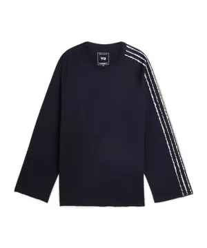 Y3 Raw Edge 3-stripes Long Sleeve T-shirt